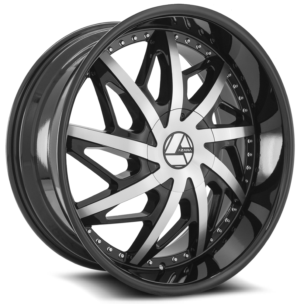 Aza-510 20X8.5 5X114.3 5X120 +35 Cb 74.1 Gloss Black & Machined - Shop ...