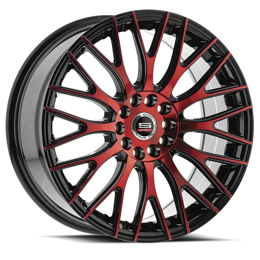 SP-55 18×8 4×100 4×114.3 +38 Cb 73.1 Gloss Black & Red Machined – Shop ...