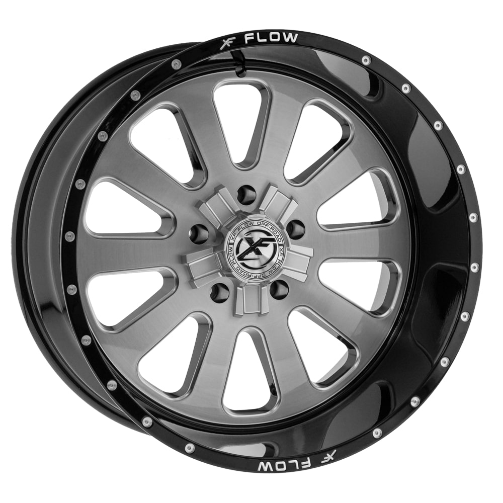 Xfx-302 24X12 5X127 5X139.7 -44 Cb 78.1 Brushed & Milled With Black Lip ...