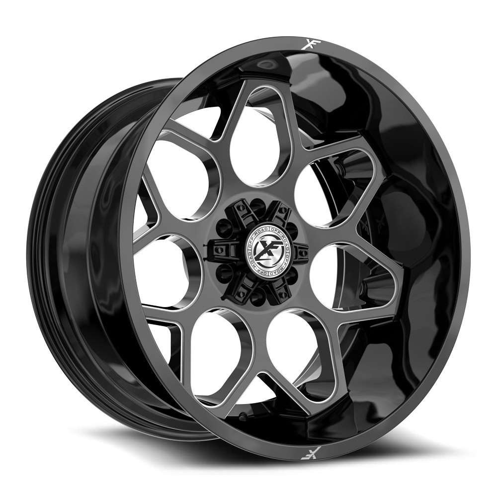 XF-233 20×10 5×127 5×139.7 -12 Cb 78.1 Gloss Black & Milled – Shop EWWFL