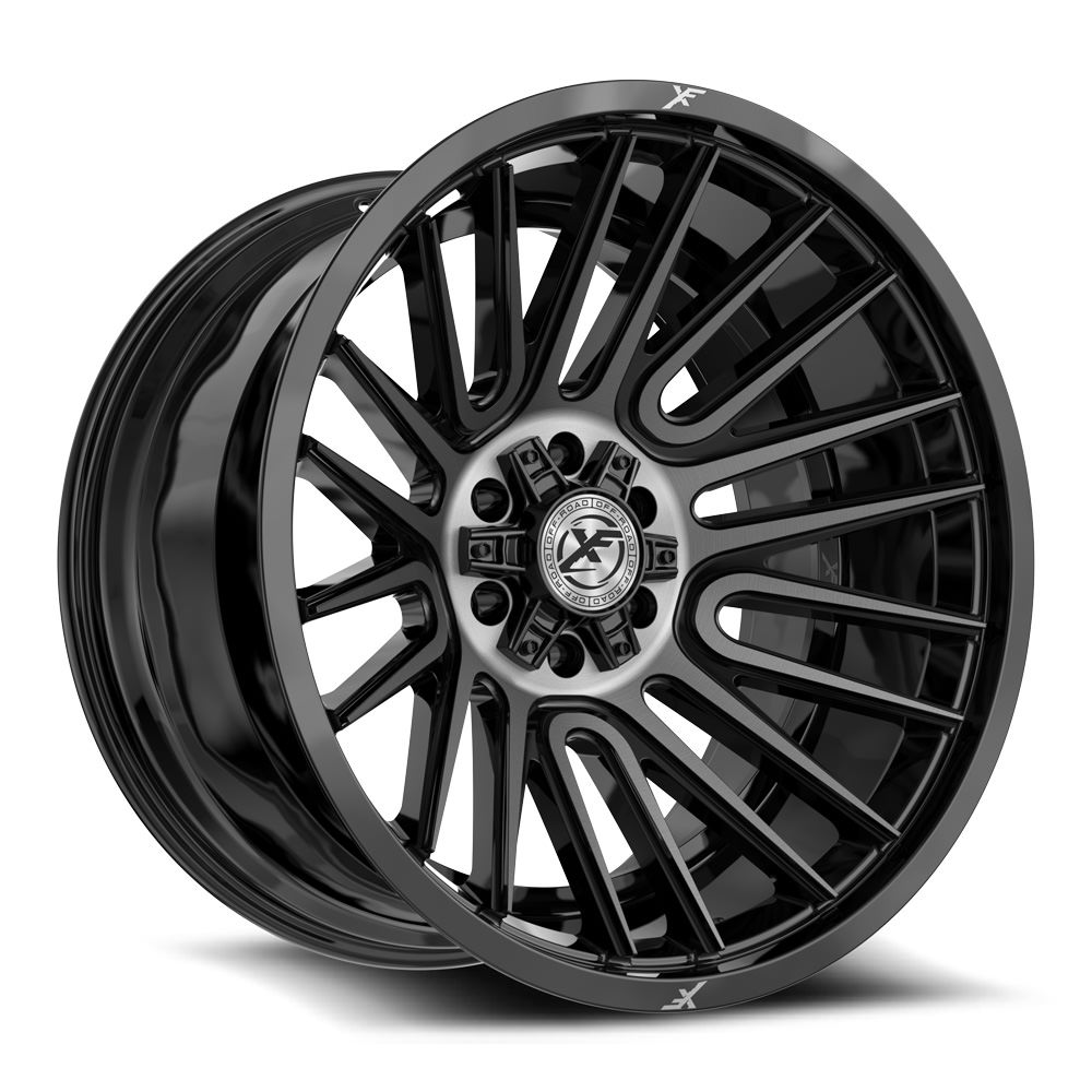 XF-234 18×9 6×135 6×139.7 +12 Cb 106.4 Gloss Black & Brushed Double ...