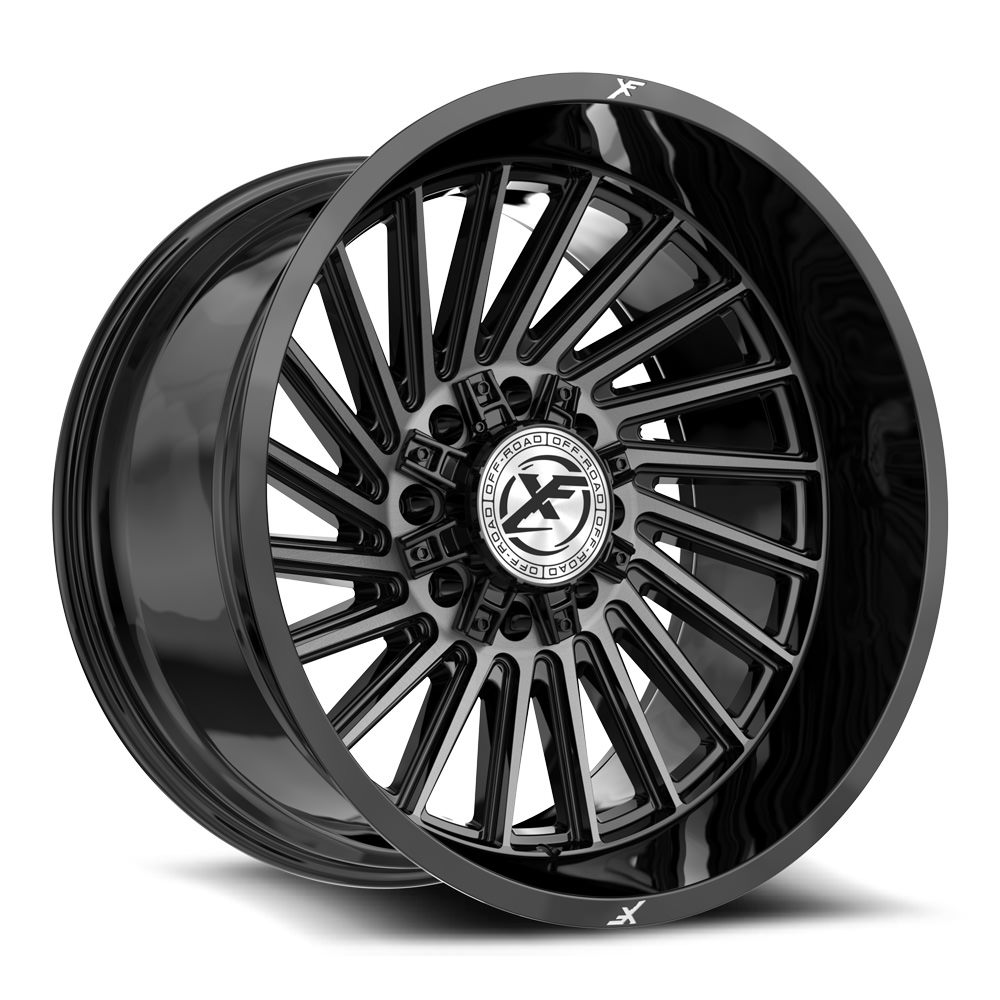 XF-239 20x10 8x165.1 8x170 -12 Cb 125.2 Gloss Black & Brushed Double ...