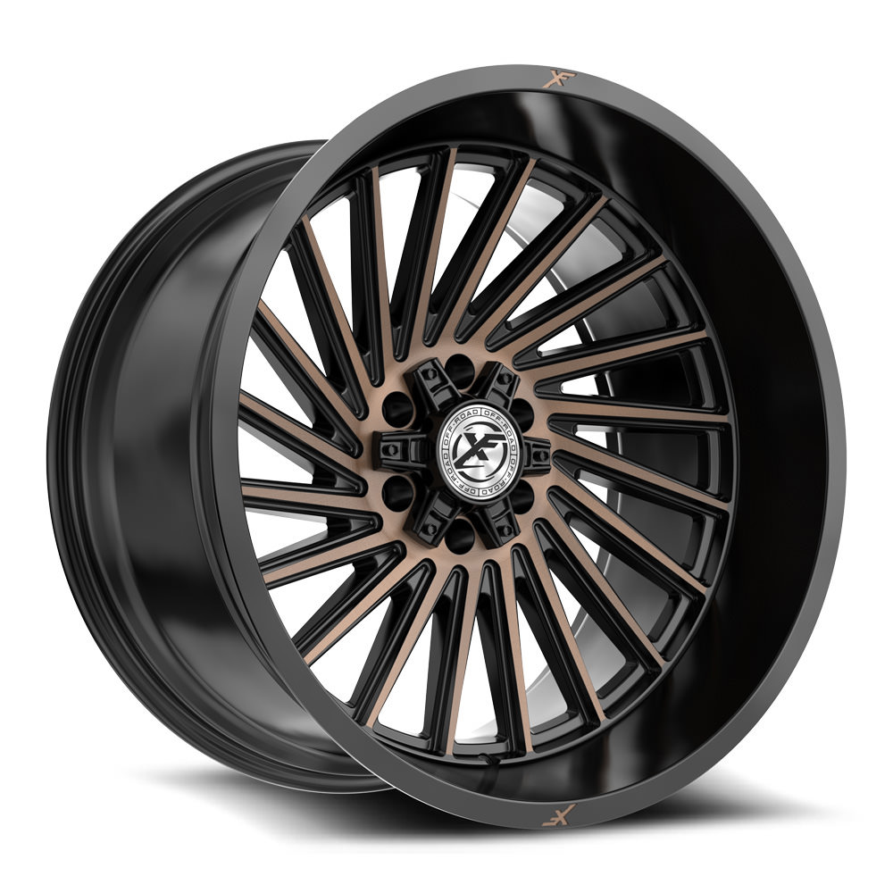 XF-239 22X12 5X127 5X139.7 -44 Cb 78.1 Satin Black & Bronze Machined ...