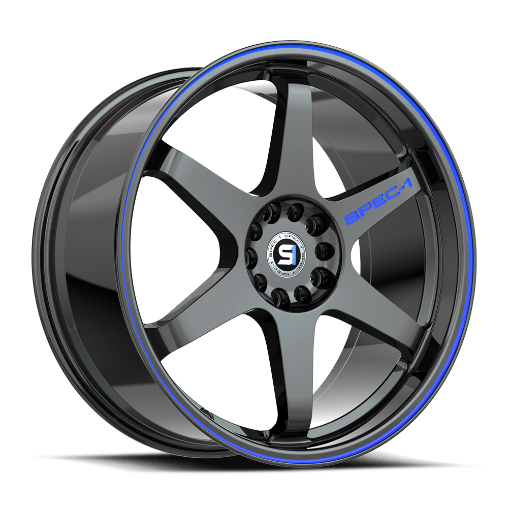 SPT-33 19×8.5 4X 5X Blank +38 Cb 73.1 Gloss Black & Blue Line (No dual ...